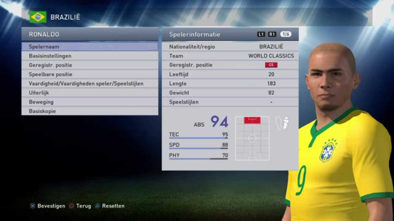 Ronaldo Fenomeno R9 PES 2015 PS4 Face Edited - YouTube