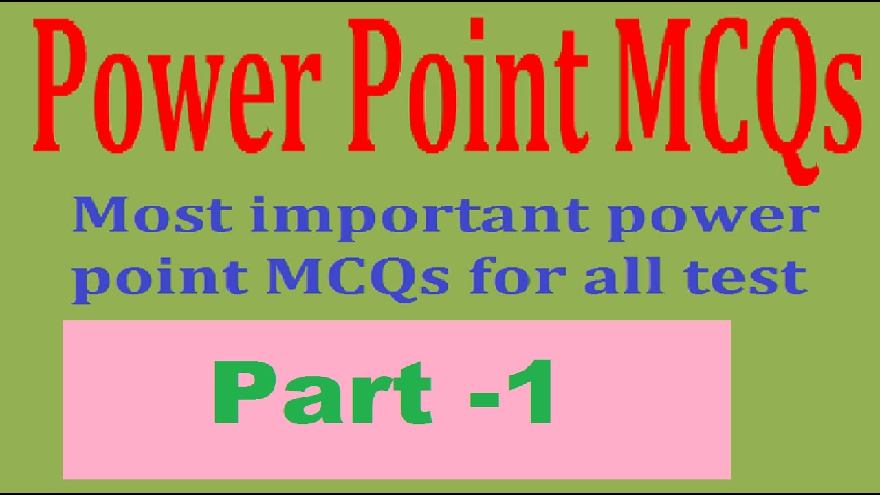 Ms powerpoint mcqs || ms powerpoint mcqs questions and answers || FPSC ...