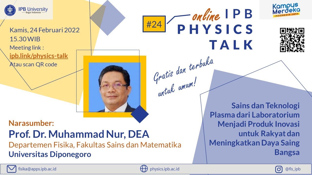 IPB PHYSICS TALK : Prof. Dr. Muhammad Nur, DEA - YouTube