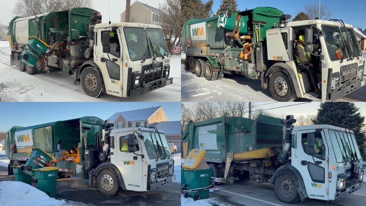 Waste Management Side Loader Garbage Trucks In Action! A New Era for ...