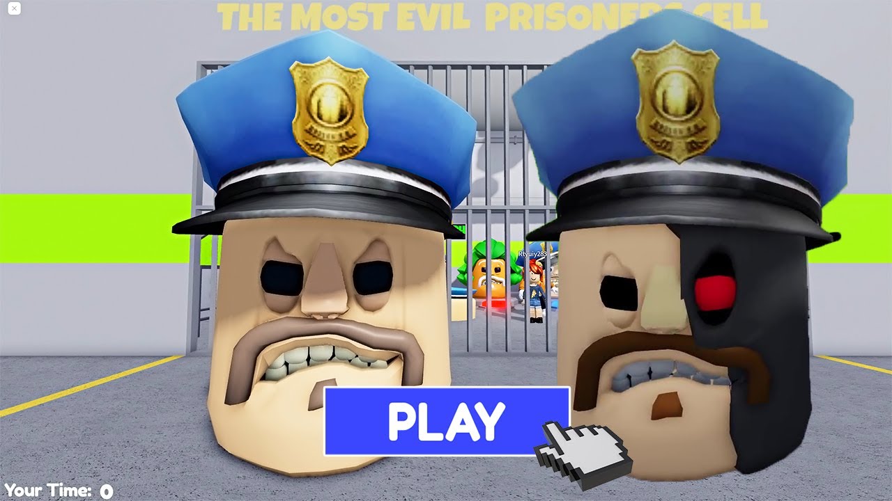NEW GAME BARRY CYBORG BIG HEAD PRISON RUN! Obby Update #roblox #obby ...