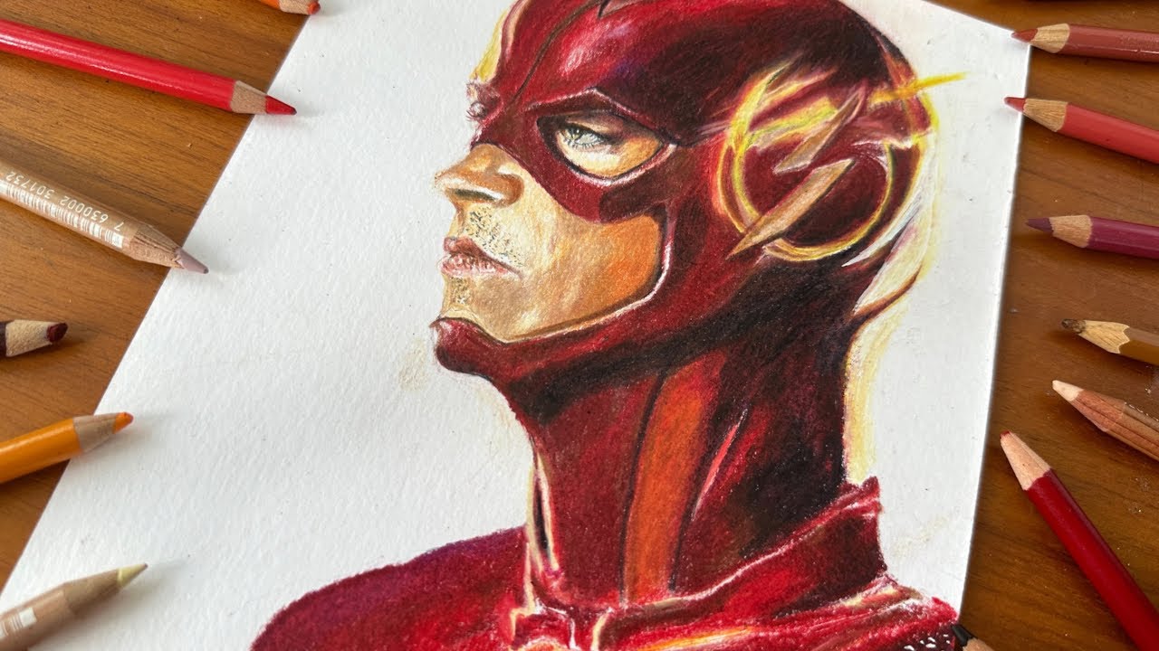 How To Draw The Flash | Colored Pencils Process | #theflash #dc - YouTube