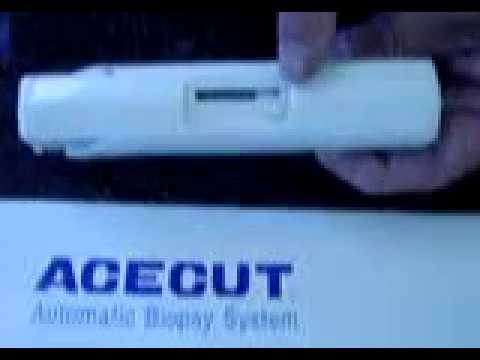 Como utilizar agulha de biópsia automática descartável Acecut TSK - YouTube