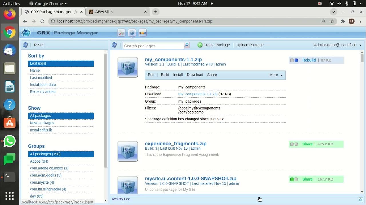 How to create packages in CRX (Back up your work) - YouTube