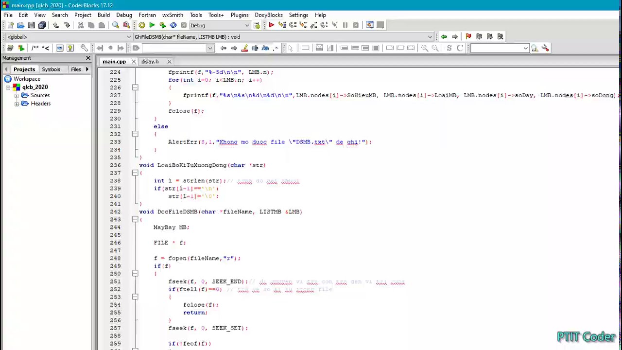Demo quản lý máy bay (CTDL& GT PTITHCM) - YouTube