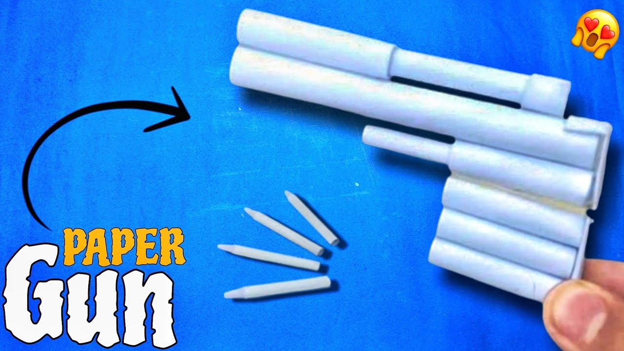 How to make paper gun that shoots paper bullets easy and fast - YouTube