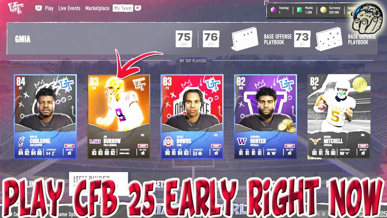 CFB 25 EA PLAY Early Release (*MVP Bundle* FREE Joe Burrow) PS5 XBOX ...