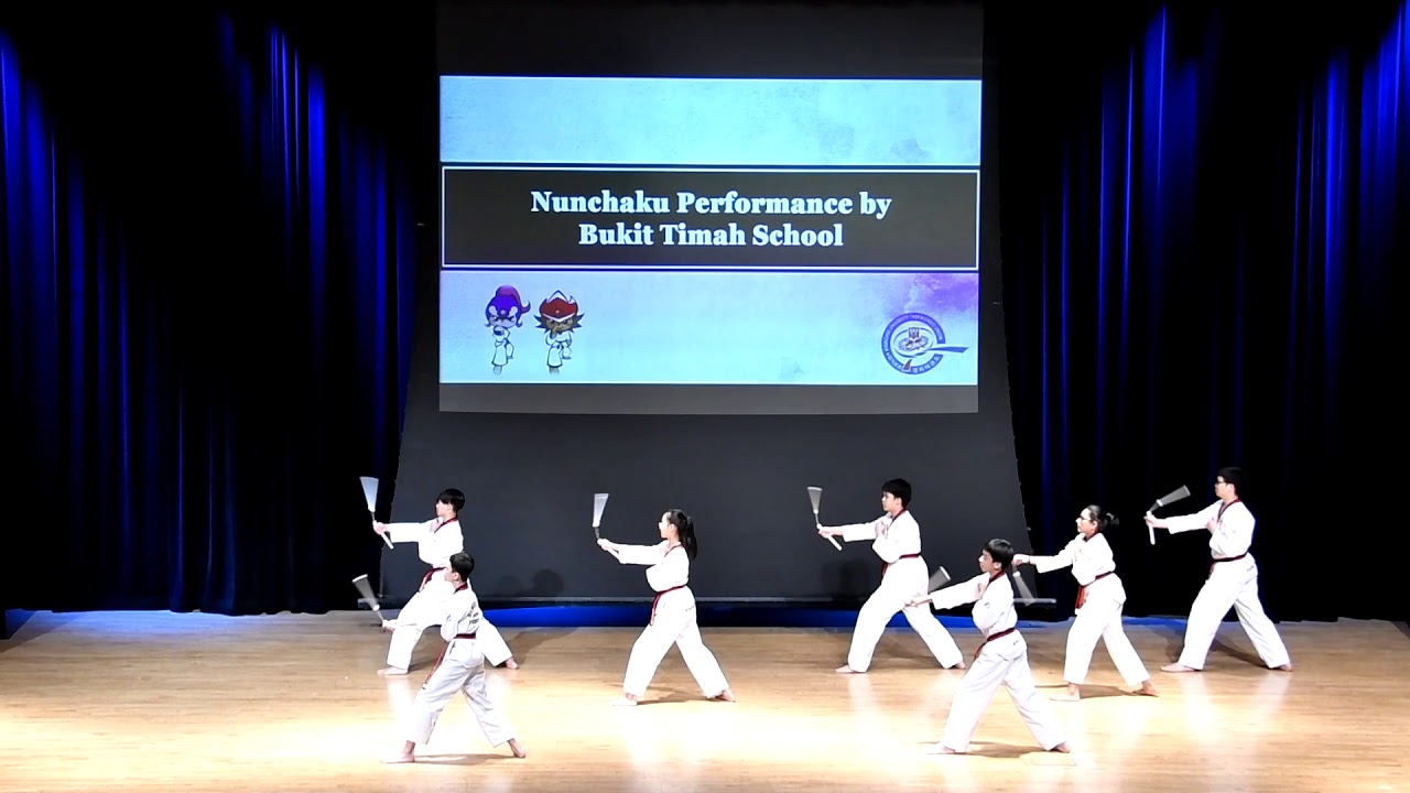 nunchaku performance by bukit timah school - YouTube