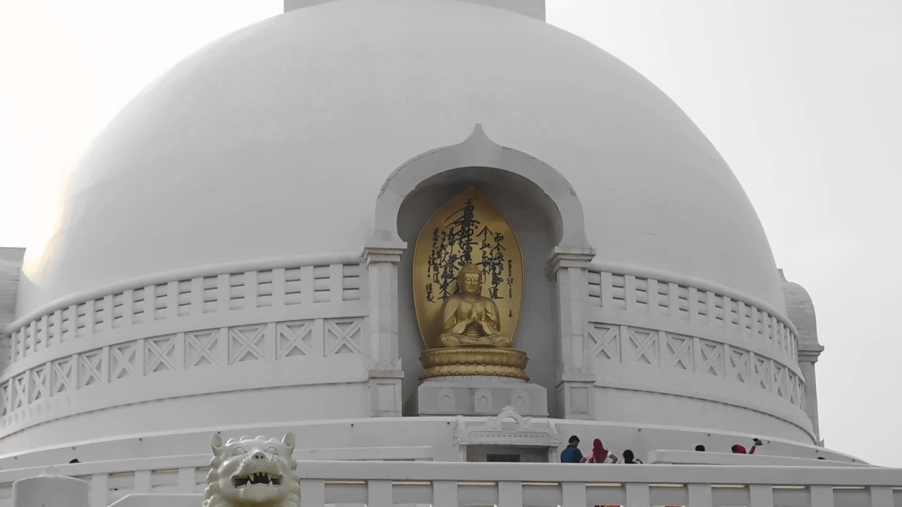 Front view of Vishwa Shanti Stupa, Rajgir - YouTube