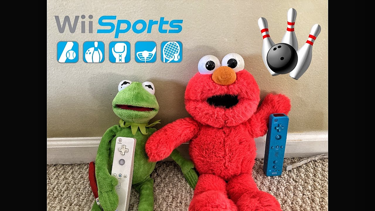 KERMIT & ELMO PLAY WII SPORTS BOWLING - YouTube