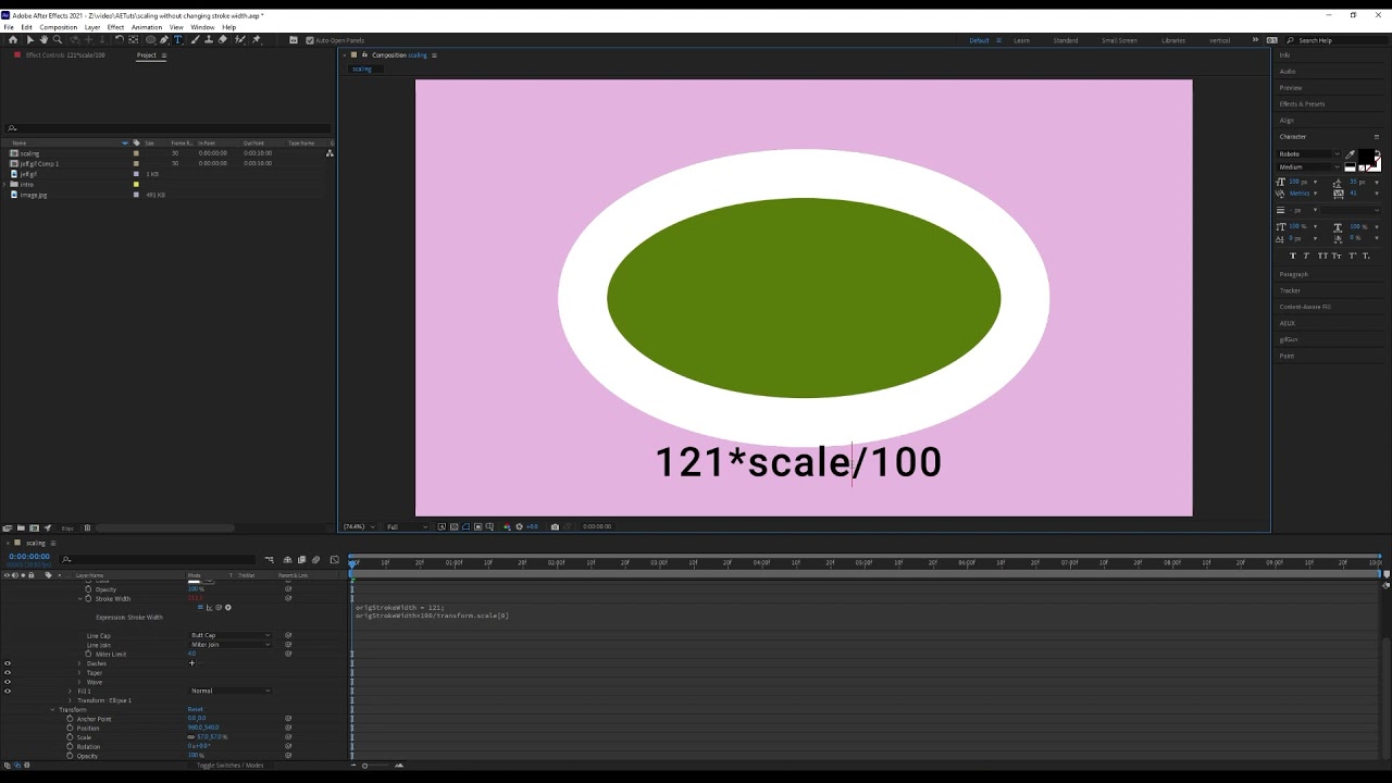 After Effects - Changing Scale Without Changing Stroke Width - YouTube