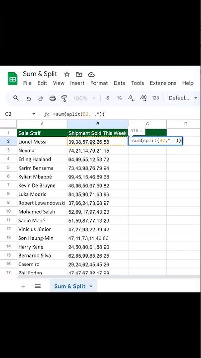 Sum and Split Function in Excel #excel #exceltips #exceltricks #viral #shorts #data #finance ...