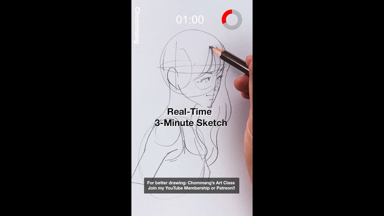 Drawing in 3 minutes (Real-time sketch) - YouTube