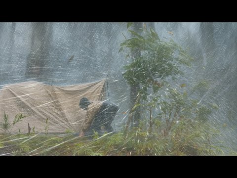 TERRIBLE THUNDERSTORM ⛈️ CAMPING IN A POWERFUL THUNDERSTORM 💯