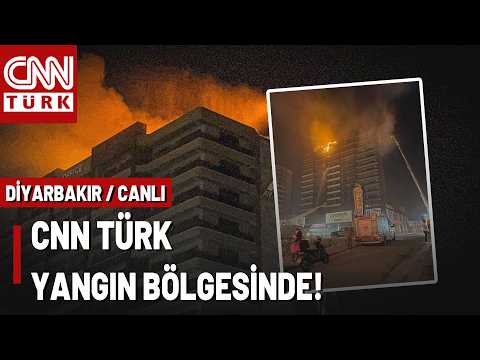 Diyarbakır’da 13 Katlı Plazanın Çatısı Yanıyor: CNN TÜRK Ekibi Olay Yerinden Son Durumu Aktardı