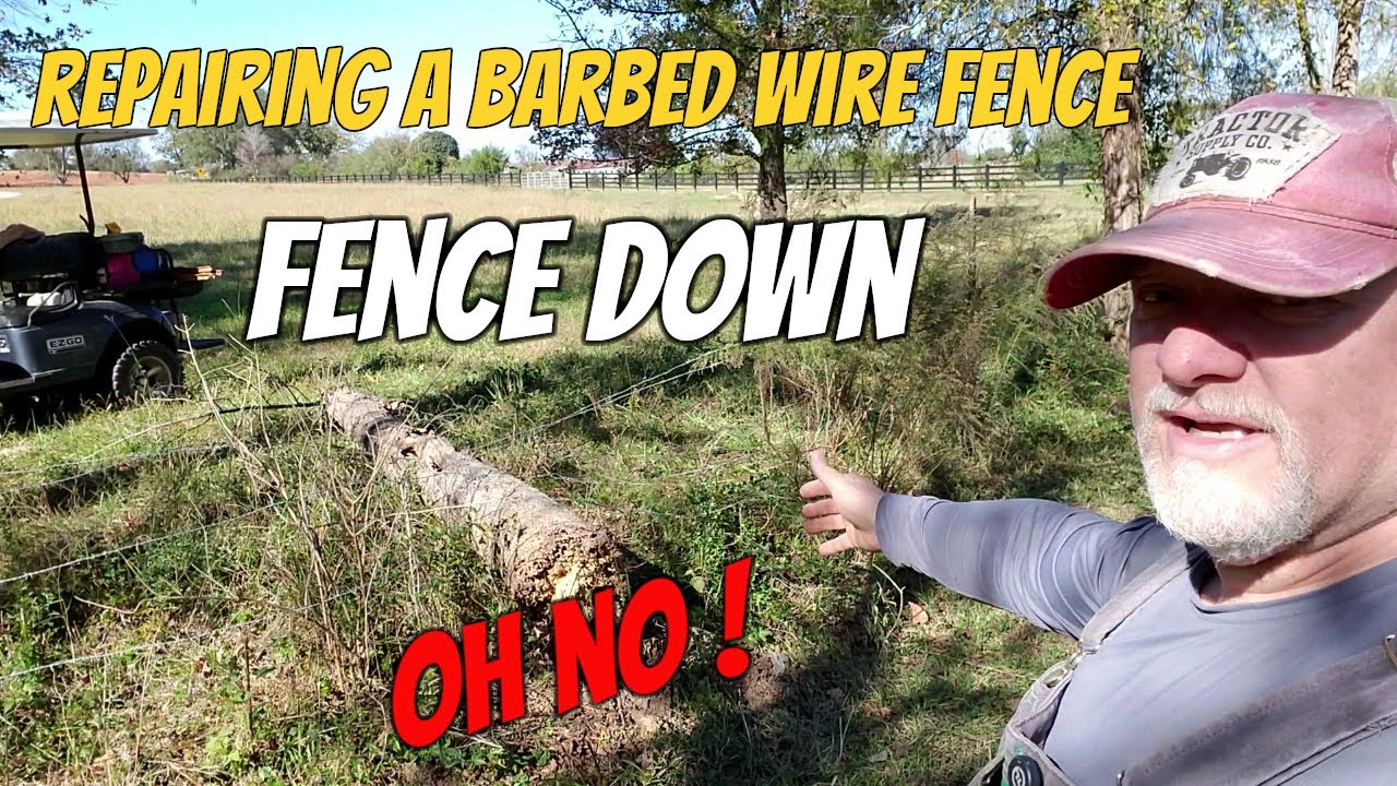 Barbed Wire Fence Repair - YouTube