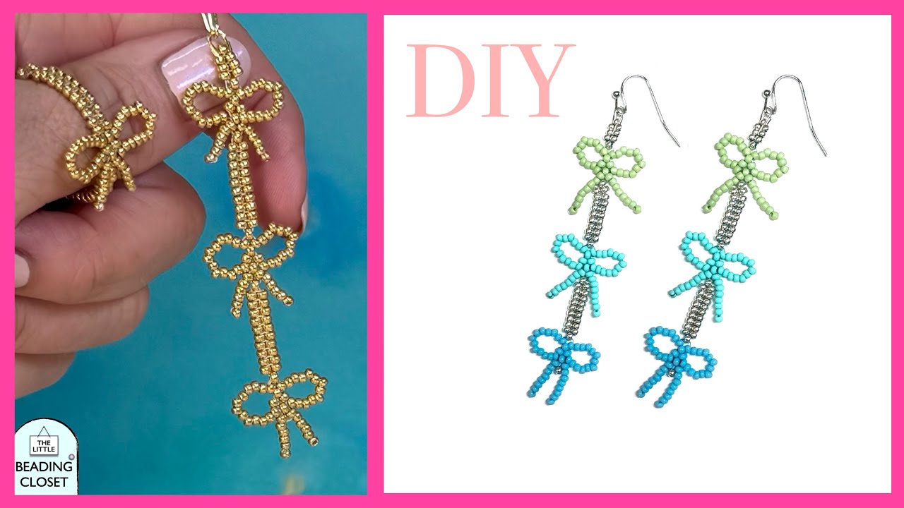 Beaded Bows - How to Make Seed Bead Earrings (3 Bow Tutorial) - YouTube