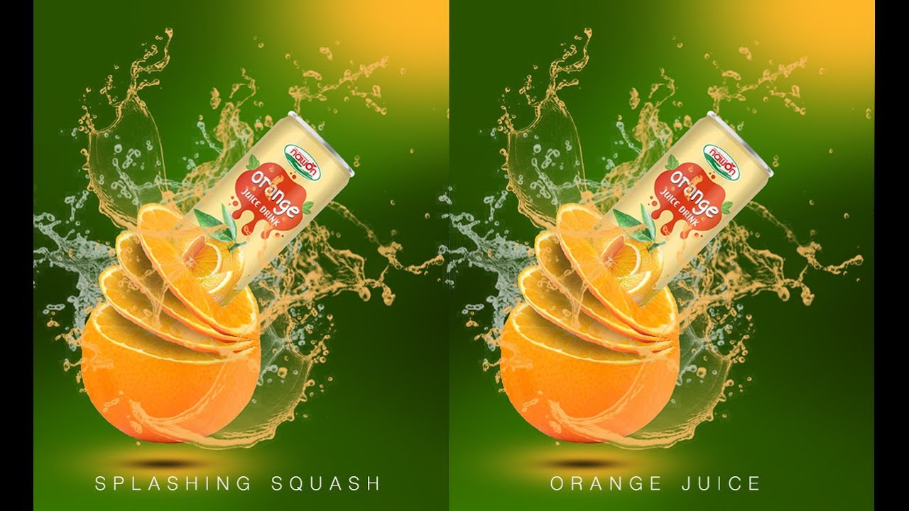 Orange Juice Poster Tutorial in Adobe Photoshope - YouTube