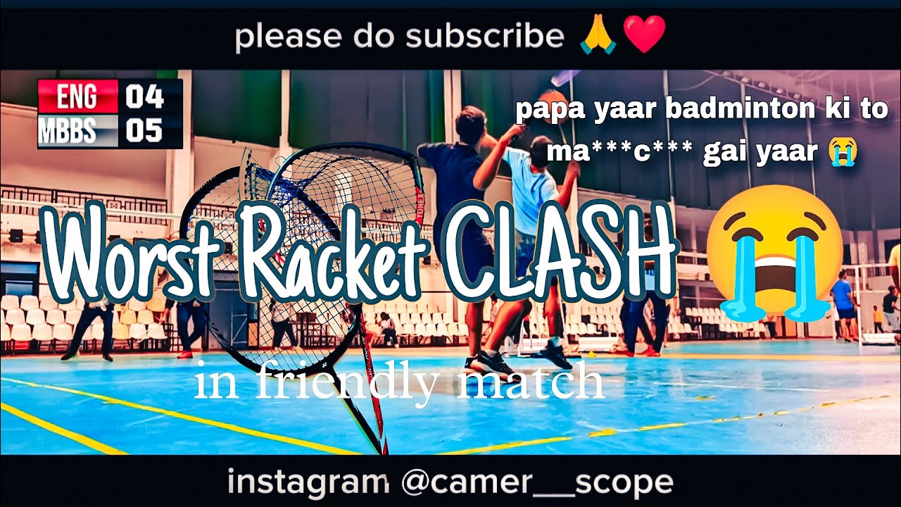 Worst Racket CLASH in friendly Badminton match 🏸😭 # ...