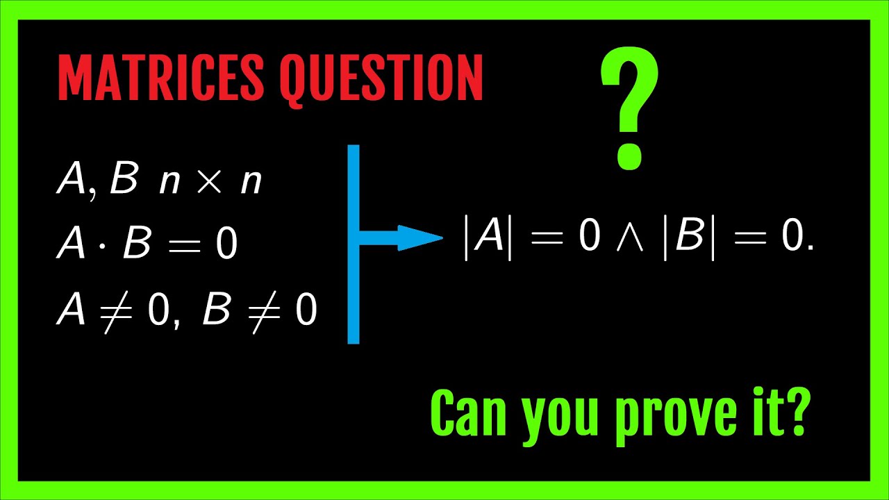 DETERMINANTS property of MATRICES - YouTube