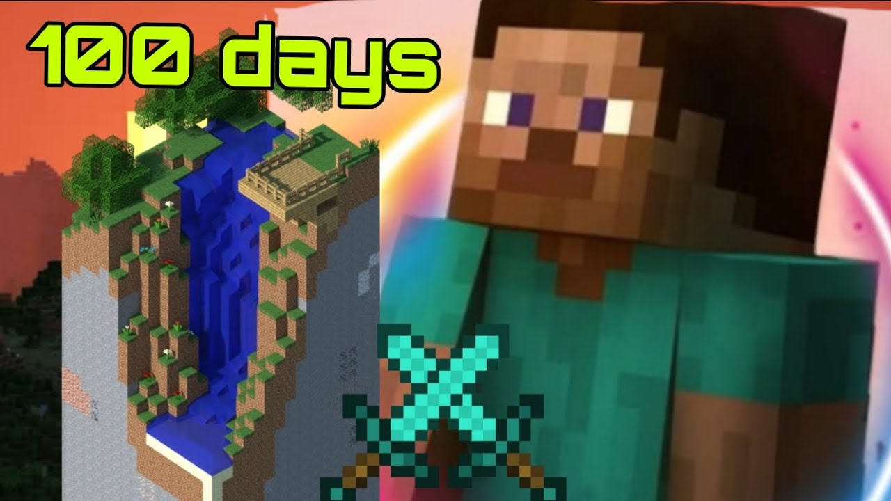 100 days in Minecraft one chunk ||survive 100 days in Minecraft pocket ...