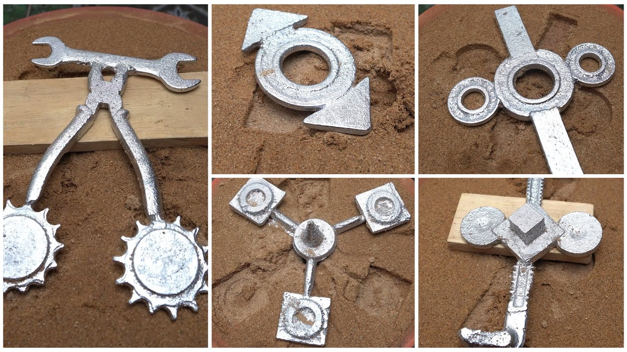 The art from metal casting in sand, new experiment and crafts - YouTube