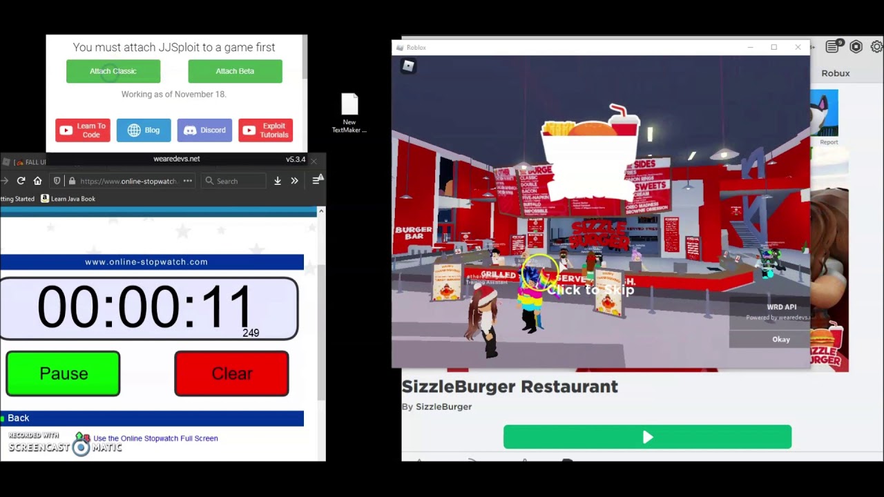 Roblox- Sizzleburger Kicked% (tool assisted) Speedrun - YouTube