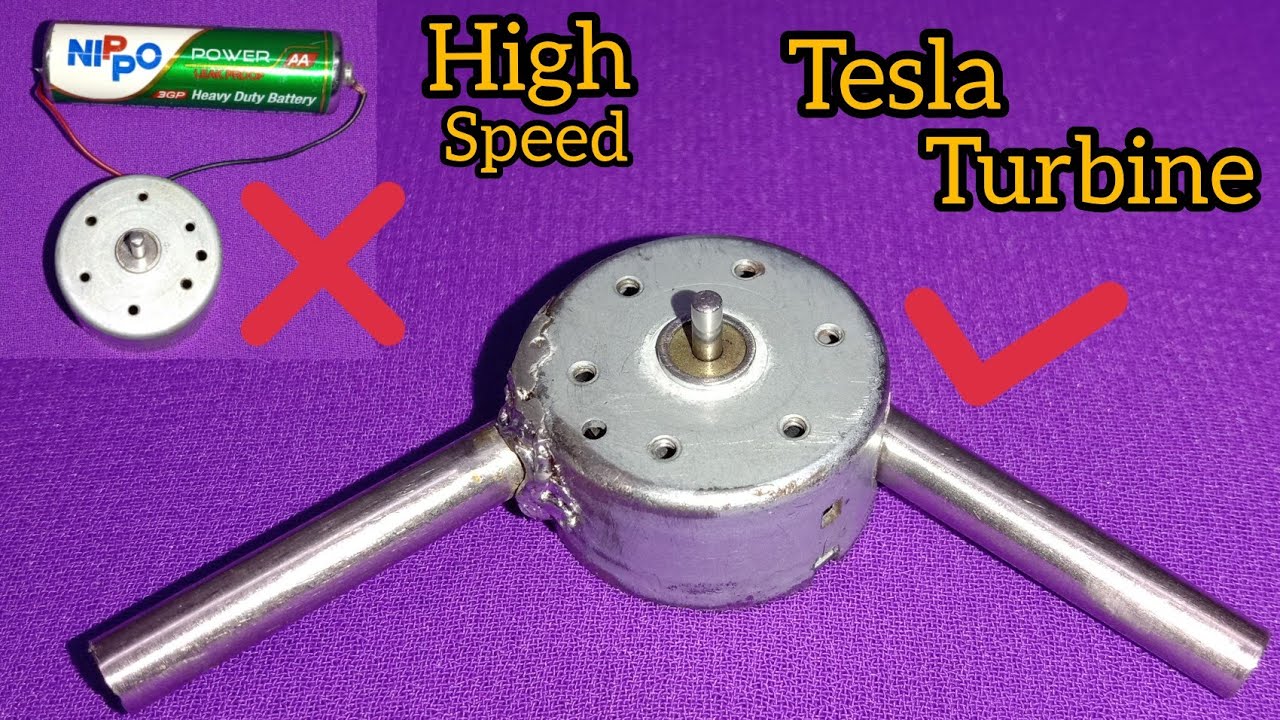 How to make mini Tesla turbine using Dc motor - YouTube
