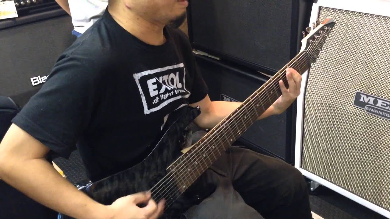 Trying Ibanez 9 strings guitar RG9QM - YouTube