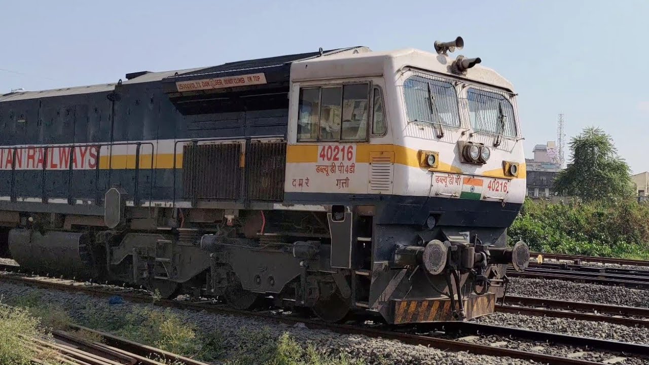 Freshly Painted ICF Sleeper Coach Shunting with WDP4D Locomotive ...