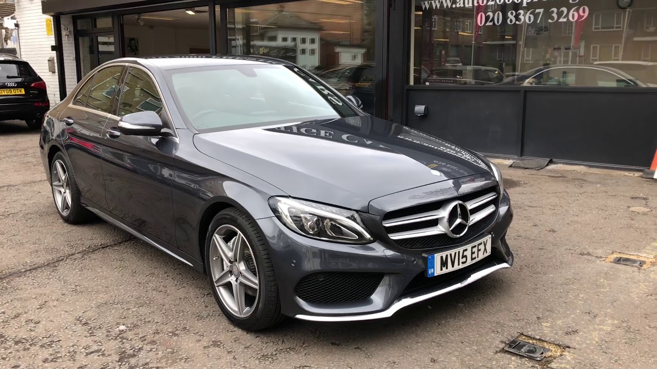 Mercedes C200 amg line sport grey 2015 for sale @ Auto 2000 - YouTube