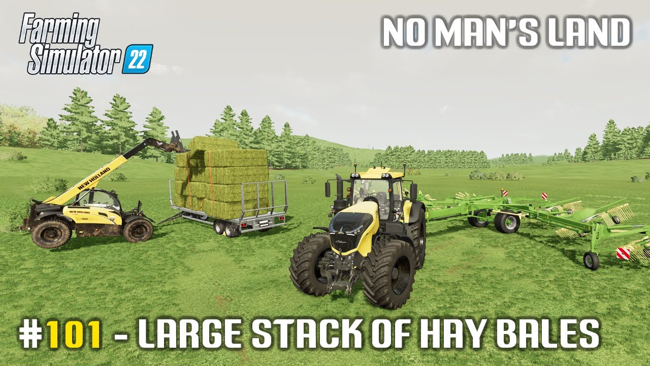 Buying Biggest Windrower, Making 256,000Lt of Hay Bales - #101 No Man's ...