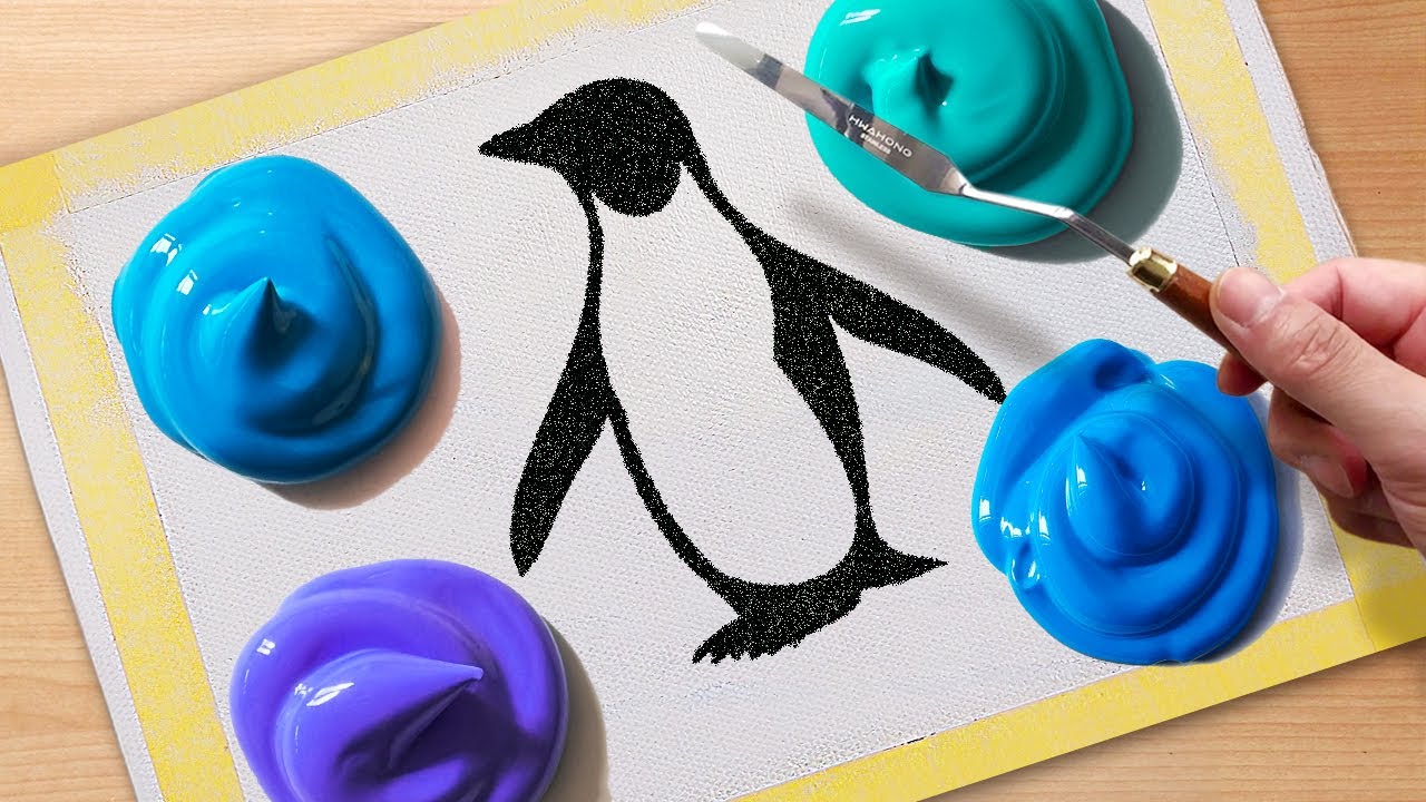 How To Paint Antarctic Glacier Scenery | Easy painting for beginners ...