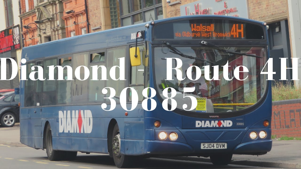 Diamond | Route 4H - Volvo B7RLE, Wright Eclipse Urban [30885] - YouTube