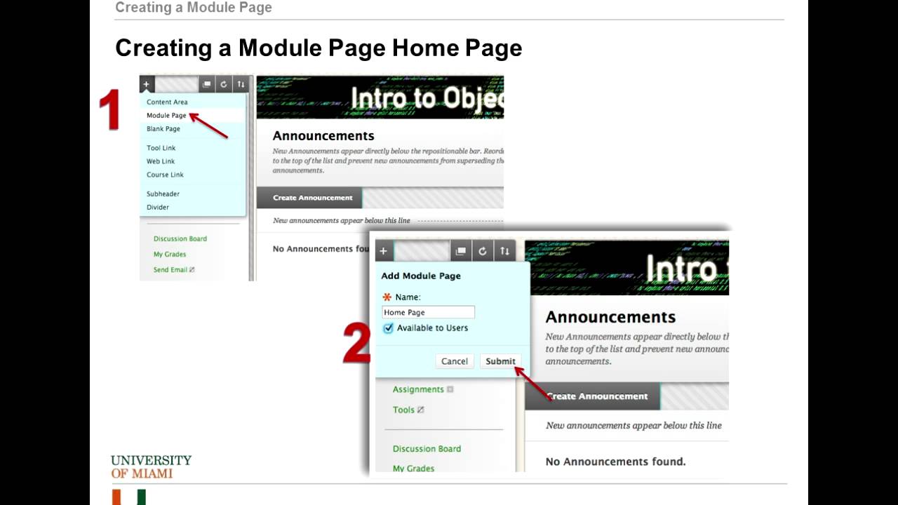 Create a Home Page for a Blackboard Course Site - YouTube