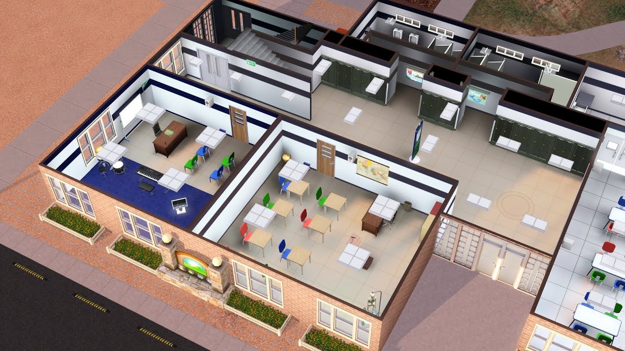 Building A School In Sims 3 - YouTube