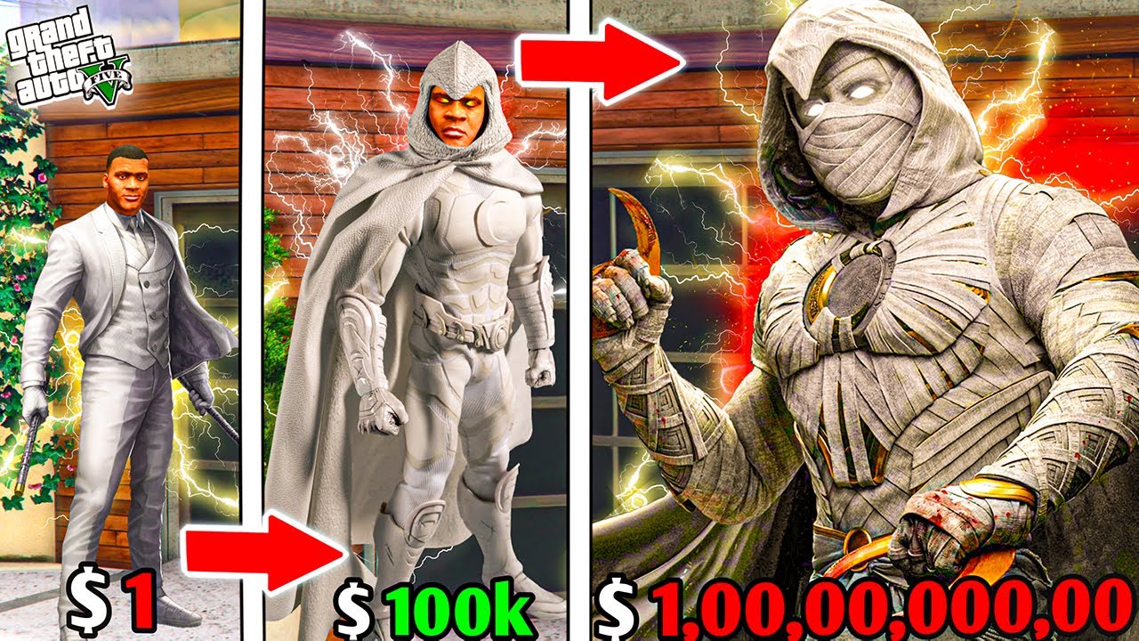 $1 MOON KNIGHT to $1,000,000,000 MOON KNIGHT in GTA 5 - YouTube