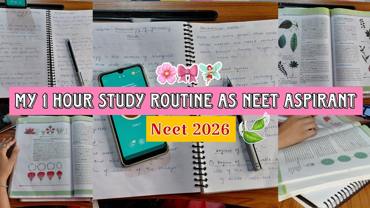 Day-07| My 1 hour study routine as Neet aspirant, Study with me ...