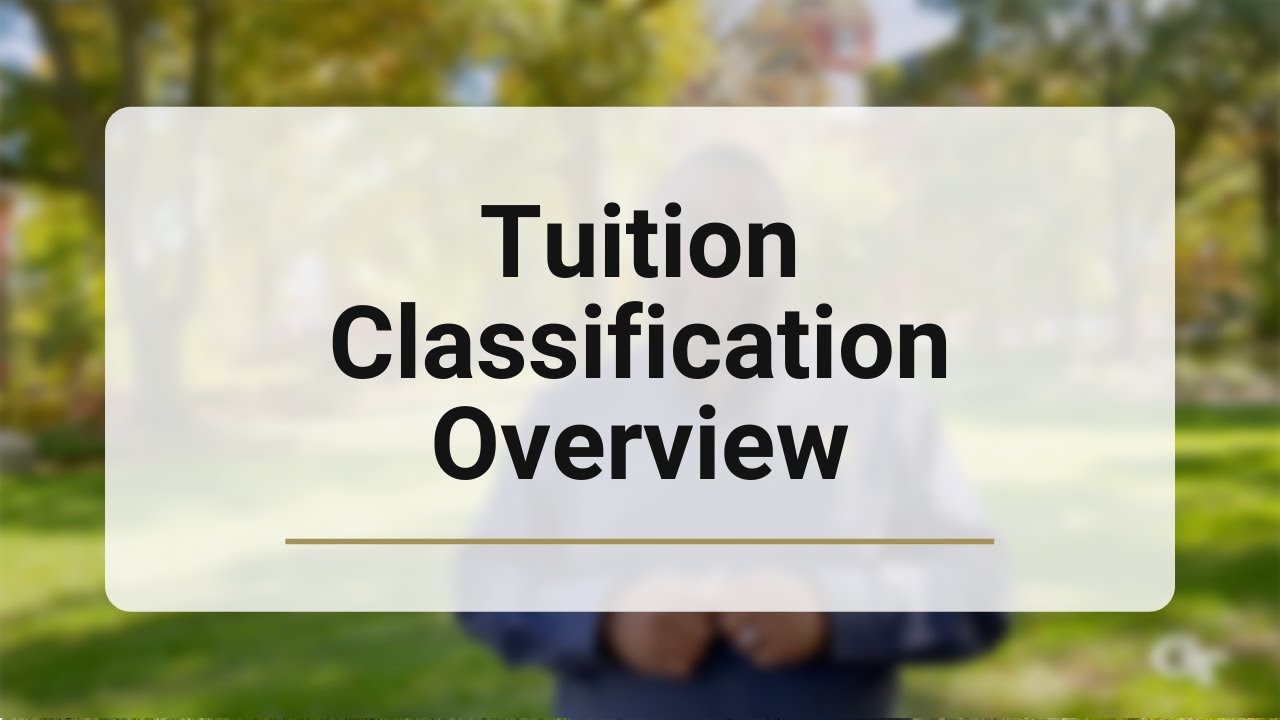 Tuition Classification Overview - YouTube