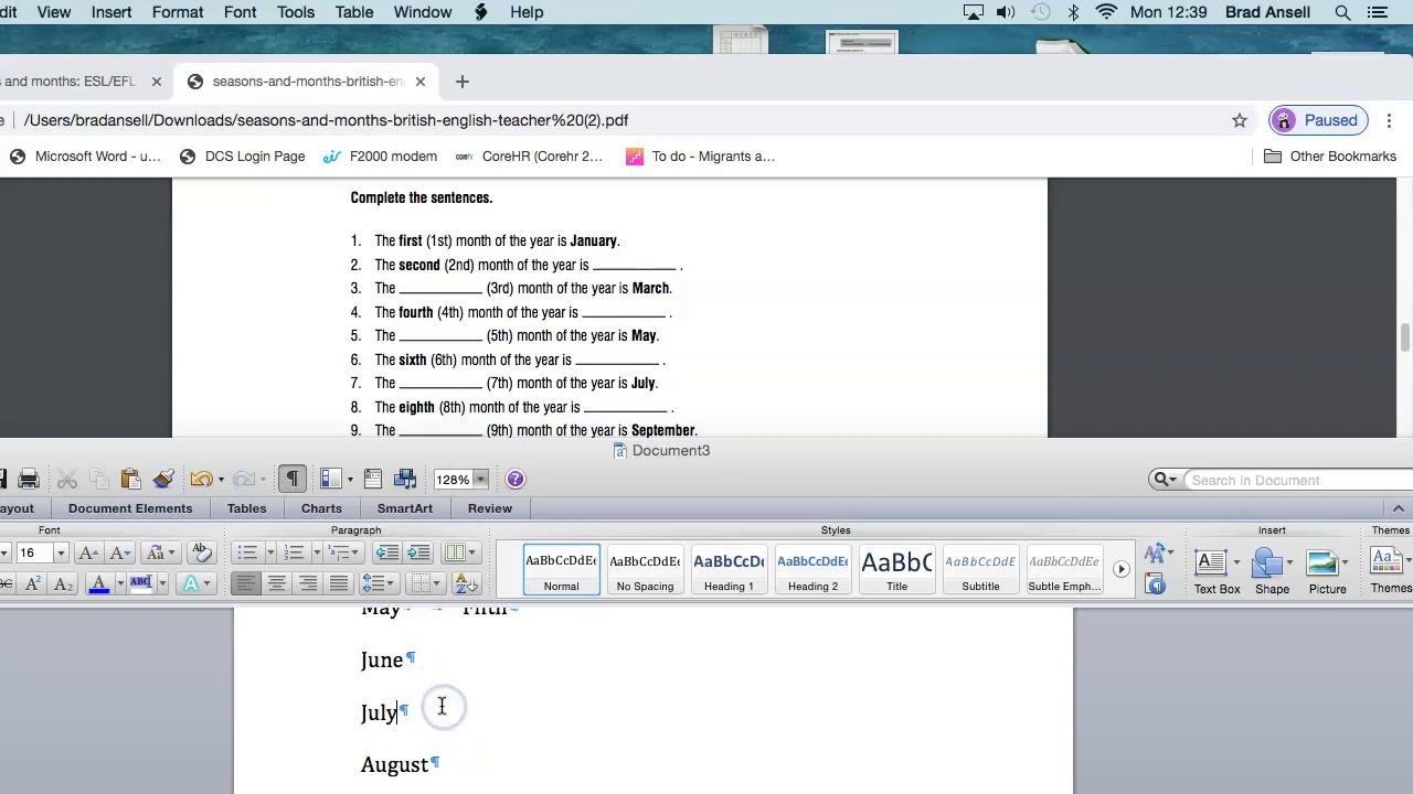 AngelaA Seasons & Months Part 2 - YouTube