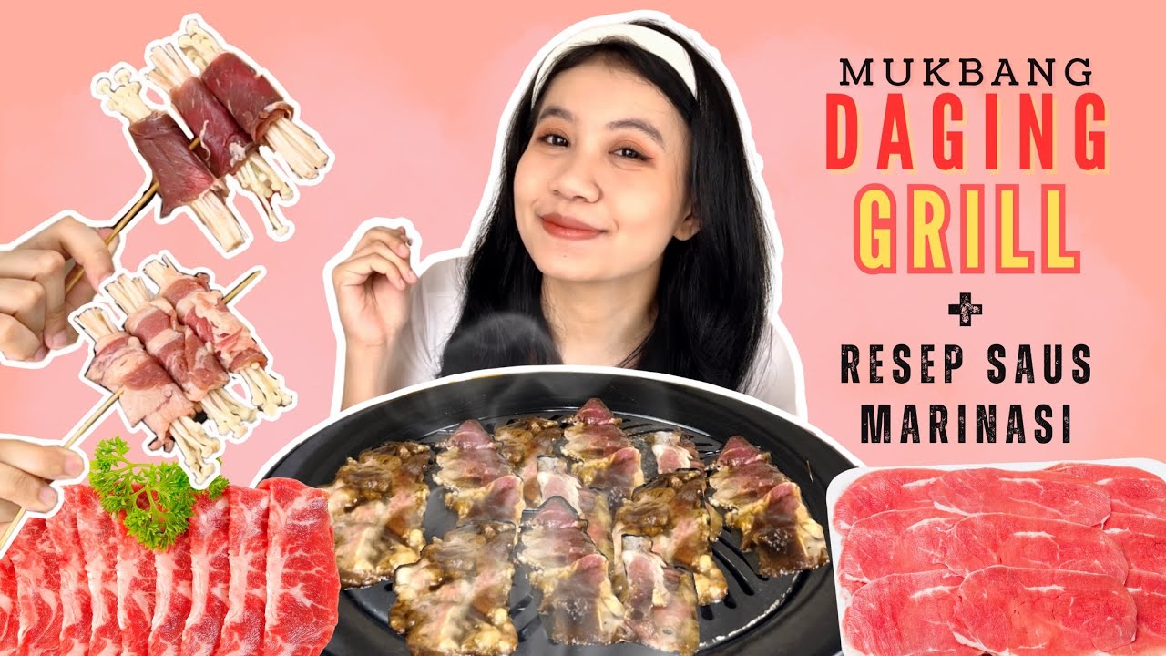 MUKBANG DAGING ALL YOU CAN EAT DI RUMAH | Resep saus daging grill ...