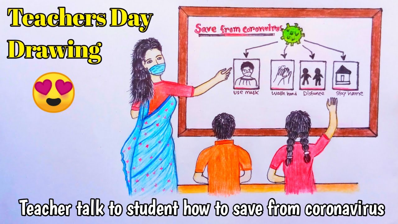Teacher's day drawing | Step by Step Drawing of Teachers Day | Teachers ...