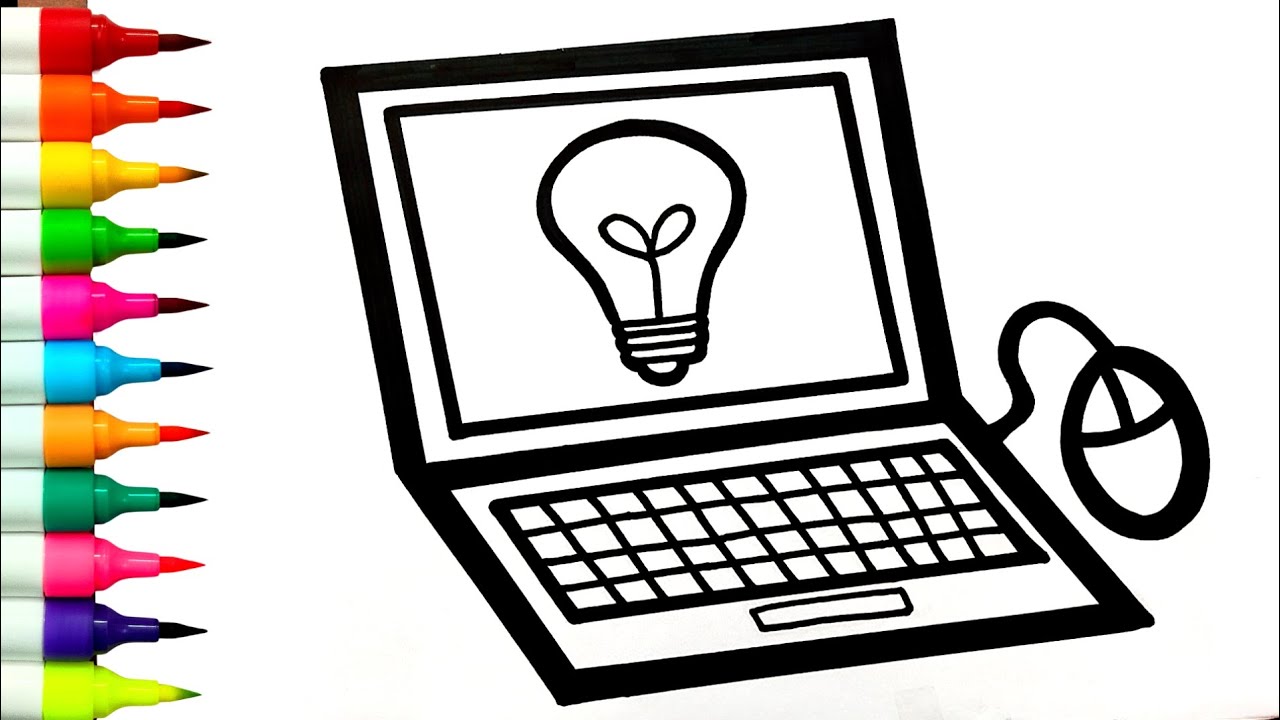 LAPTOP DRAWING | How To Draw A Laptop Step by Step | Draw Laptop 💻 ...