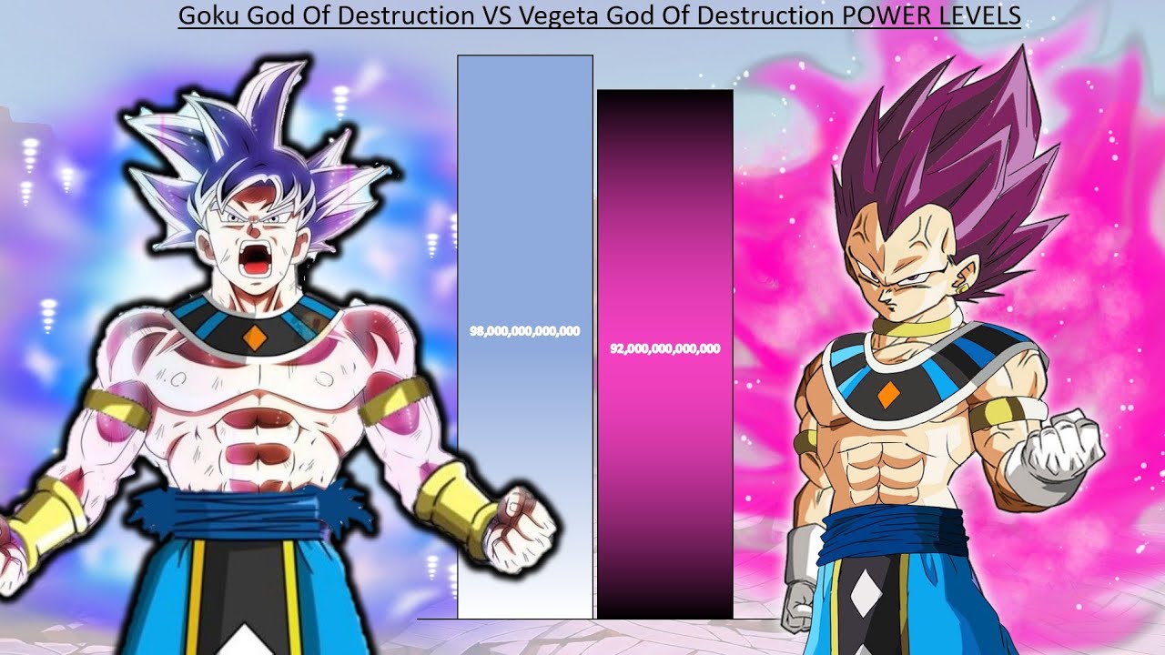 Goku God Of Destruction VS Vegeta God Of Destruction POWER LEVELS ...