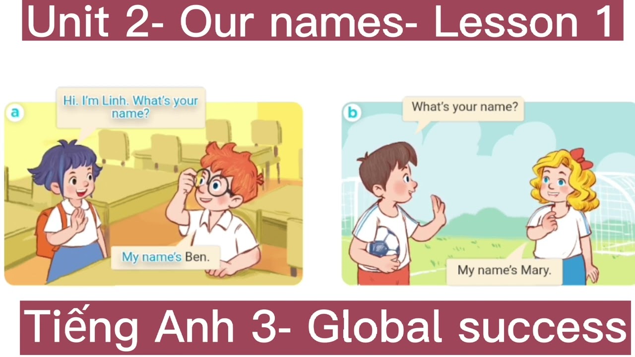 Tiêng Anh 3- Unit 2- Our names- Lesson 1 - YouTube