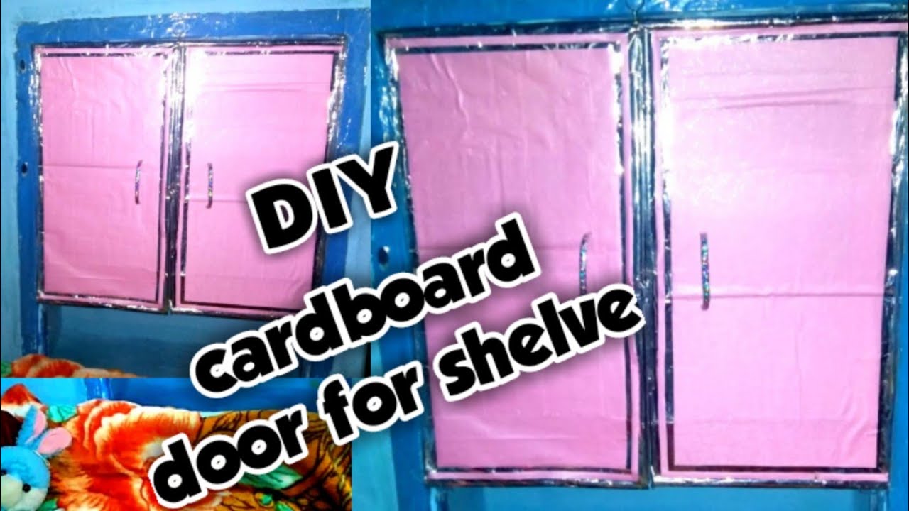 cardboard door making// diy shelve door//cardboard reuse idea //waste ...