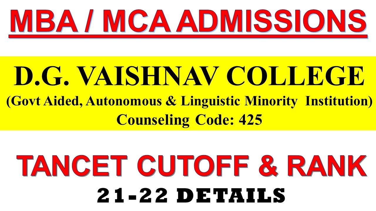 DG Vaishnav College| Dwaraka Doss Goverdhan Doss Vaishnav College| MBA ...