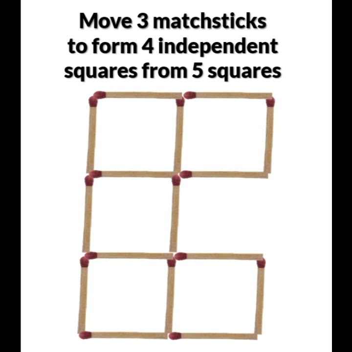 5 squares to 4 squares in 3 moves - YouTube