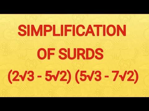 Simplification of Surds. Very Important Video for Mathematics Students #viralvideo - YouTube