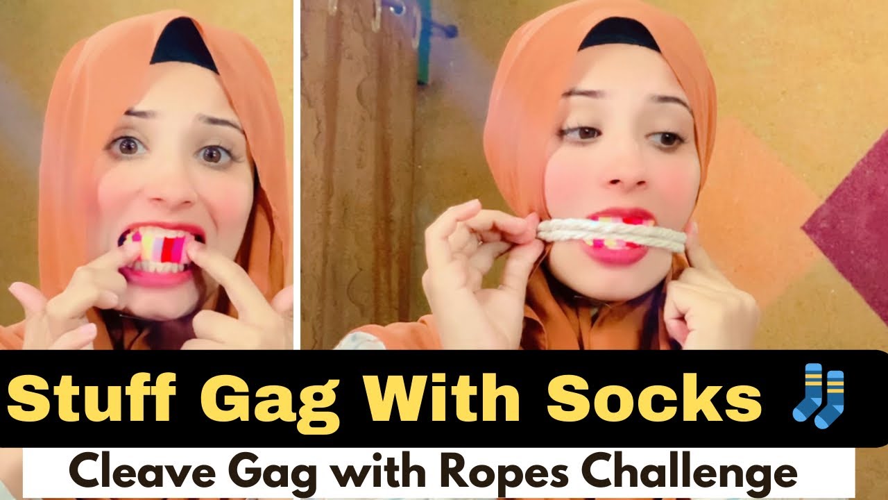 Cleave Gag With Ropes + Stuff Gag with Socks 🧦 | #aqsaadil #challenge # ...